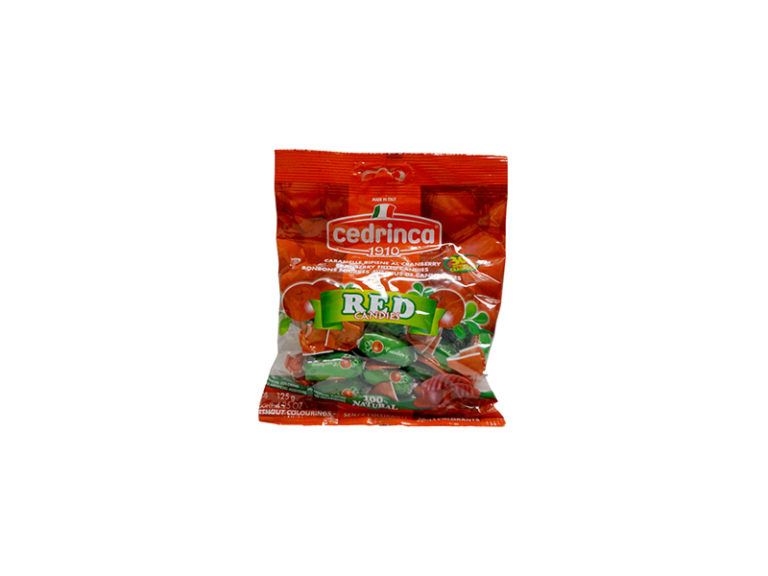 Cedrinca - RED- CRANBERRY CANDIES - NW 4.4 oz - Barbiero Italian Foods