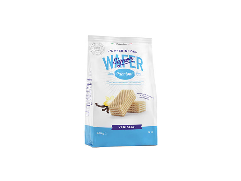 Cabrioni - Vanilla Wafer Bag - Net Wt. 14oz (400g) - Barbiero Italian Foods